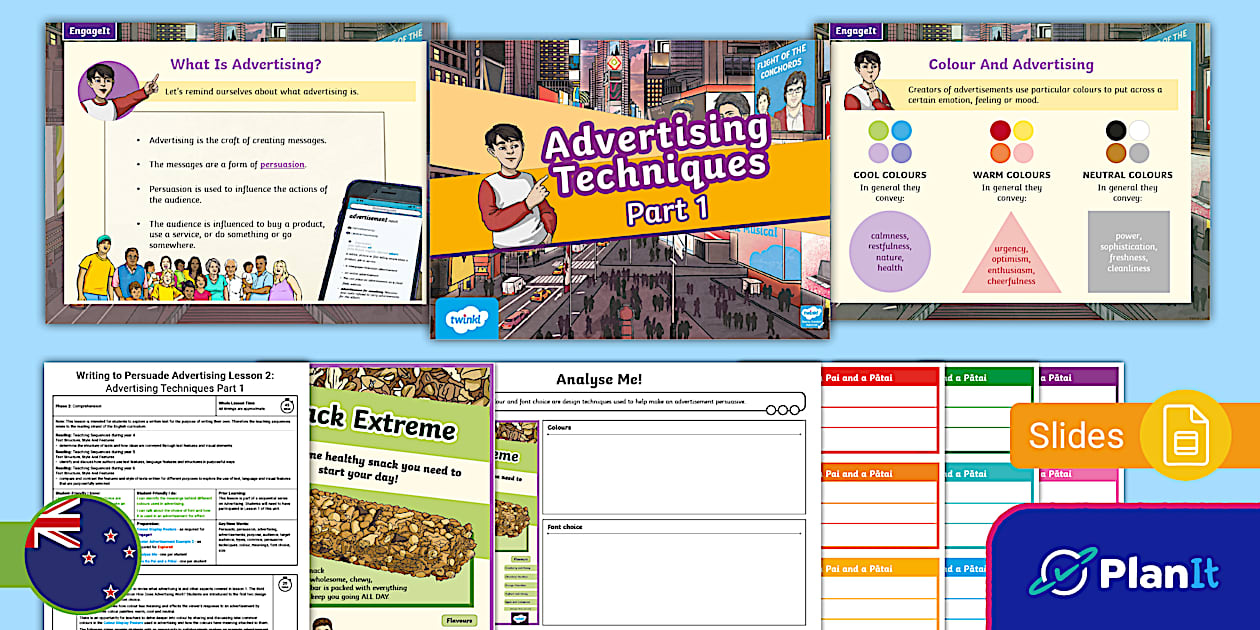 How do I teach the persuasive features in advertising?