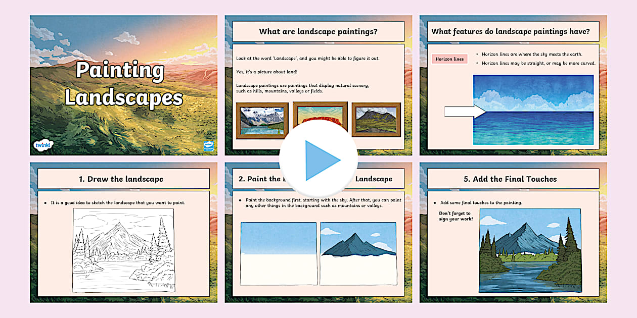 Painting a Landscape PowerPoint, PowerPoint, landscape, visual arts, arts,