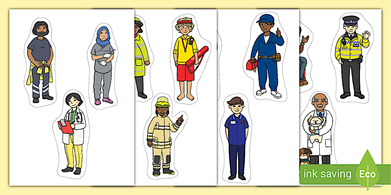 Editable People Who Help Us Small World Characters - Twinkl