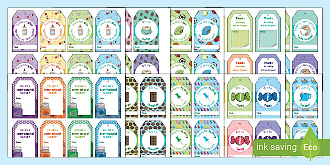 Gift Tags for Teacher Gifts | Printable Teacher Gift Tags