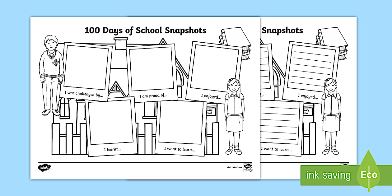 Editable 100 Days of School Writing Worksheet - Twinkl