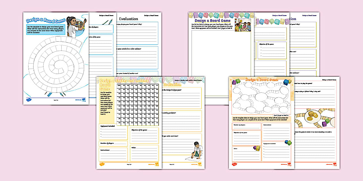 Design a Board Game Worksheet Pack (teacher made) - Twinkl