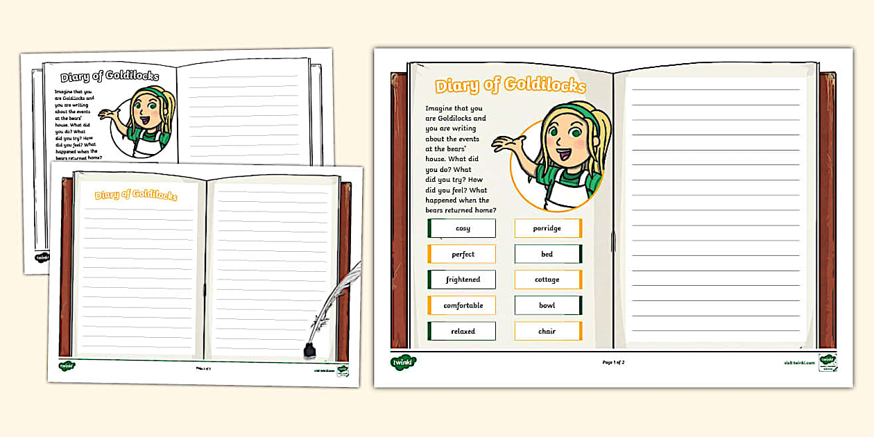 Diary of Goldilocks Writing Frame