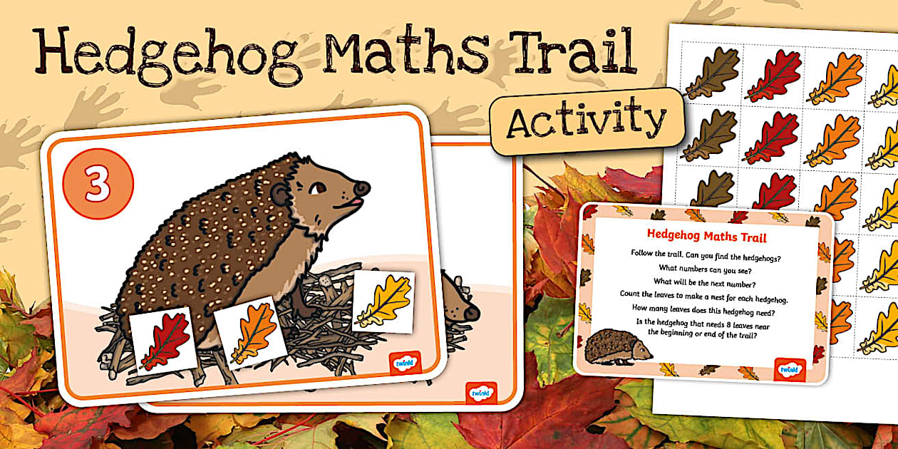 👉 Hedgehog Maths Trail Activity - Outdoor Maths Twinkl