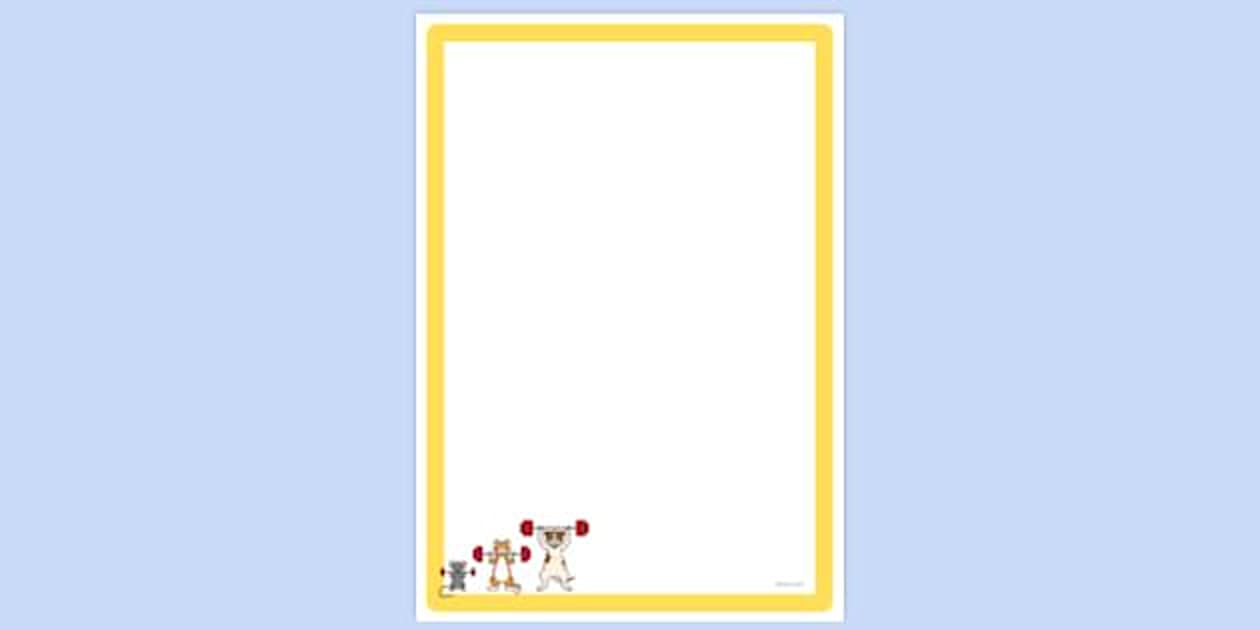 Mouse Cat and Dog Lifting Weights Page Border (Teacher-Made)