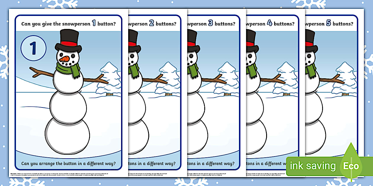 👉 Snowperson Buttons Composition 0-5 Modelling Dough Mats