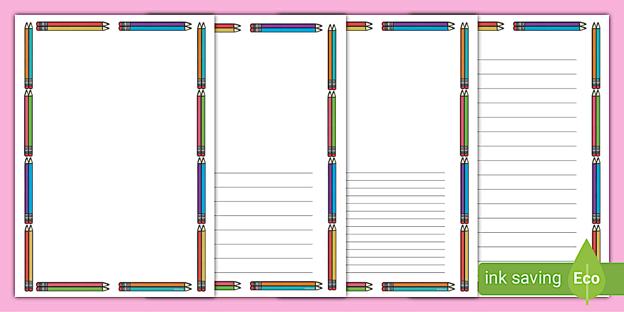 Pencil Page Border (teacher made) - Twinkl
