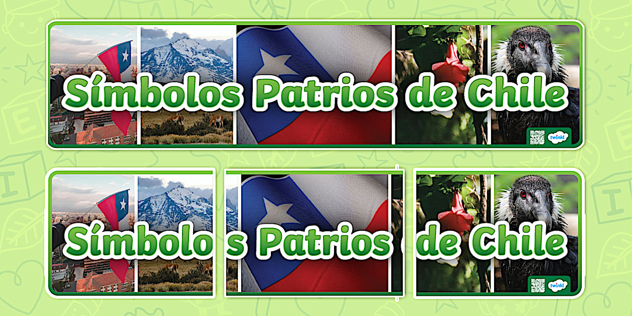 Cartel Fotográfico: Símbolos Patrios de Chile - Twinkl