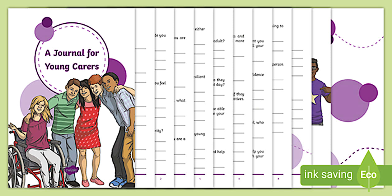 A Journal for Young Carers Worksheet (teacher made) - Twinkl