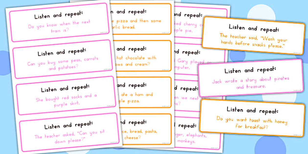 Listen and Repeat 8-9 Word Length Sentence Cards Set 2 - australia