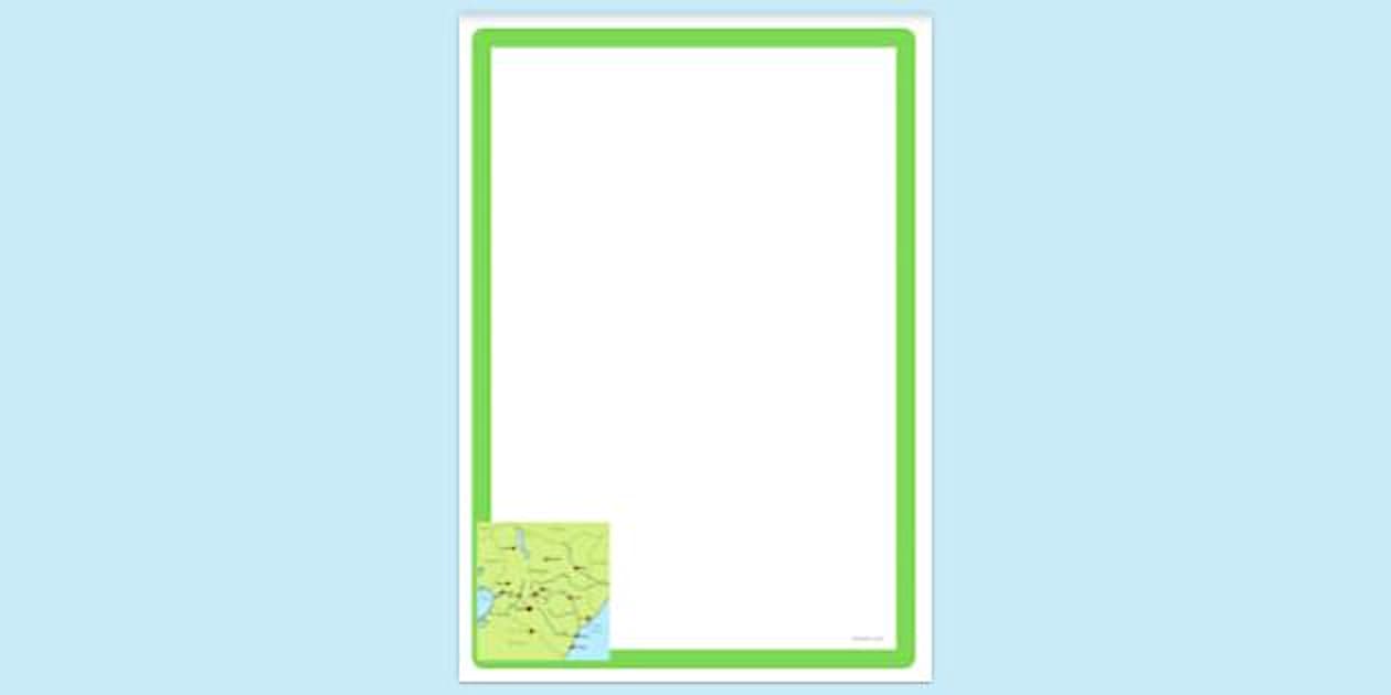 Simple Blank Map of Kenya Page Border | Page Borders