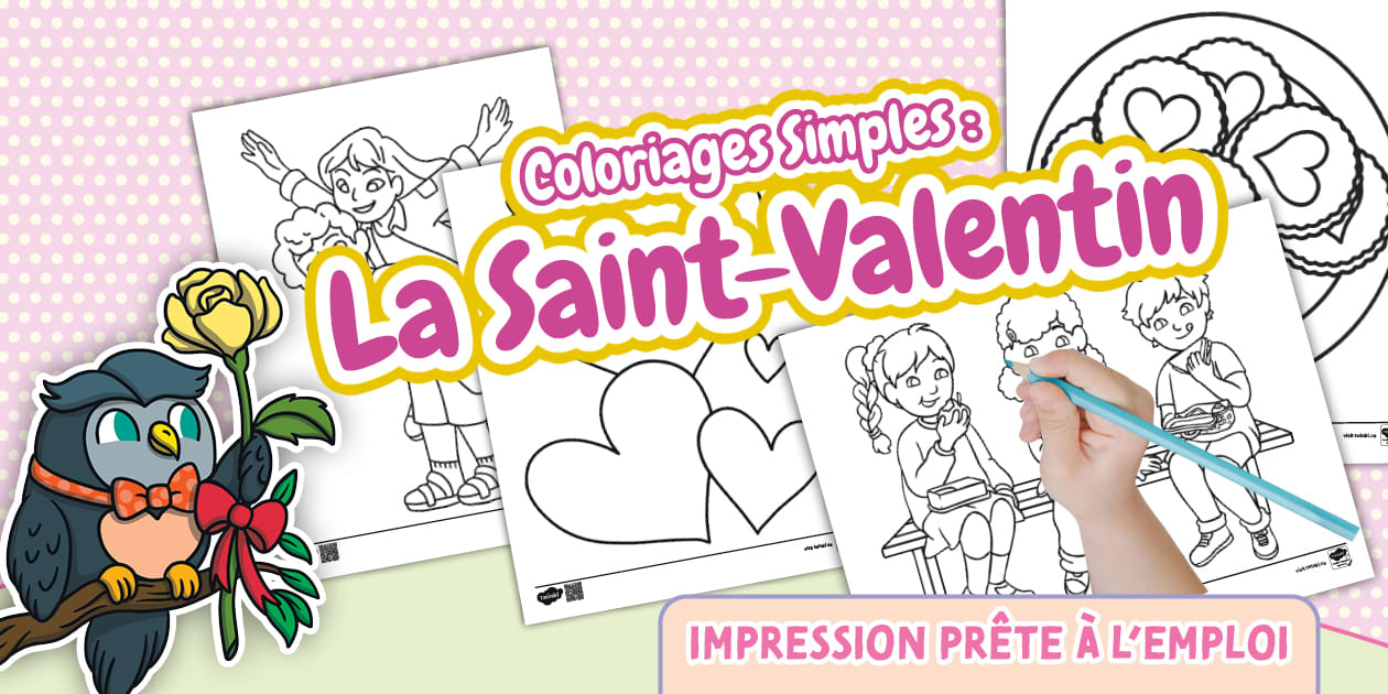 Coloriages Simples : La Saint-Valentin - Twinkl