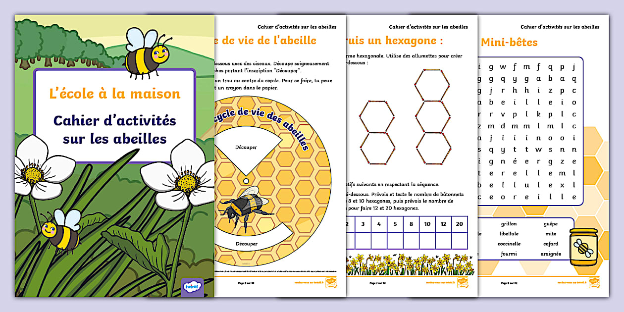 L'école à la maison - Livret sur les abeilles