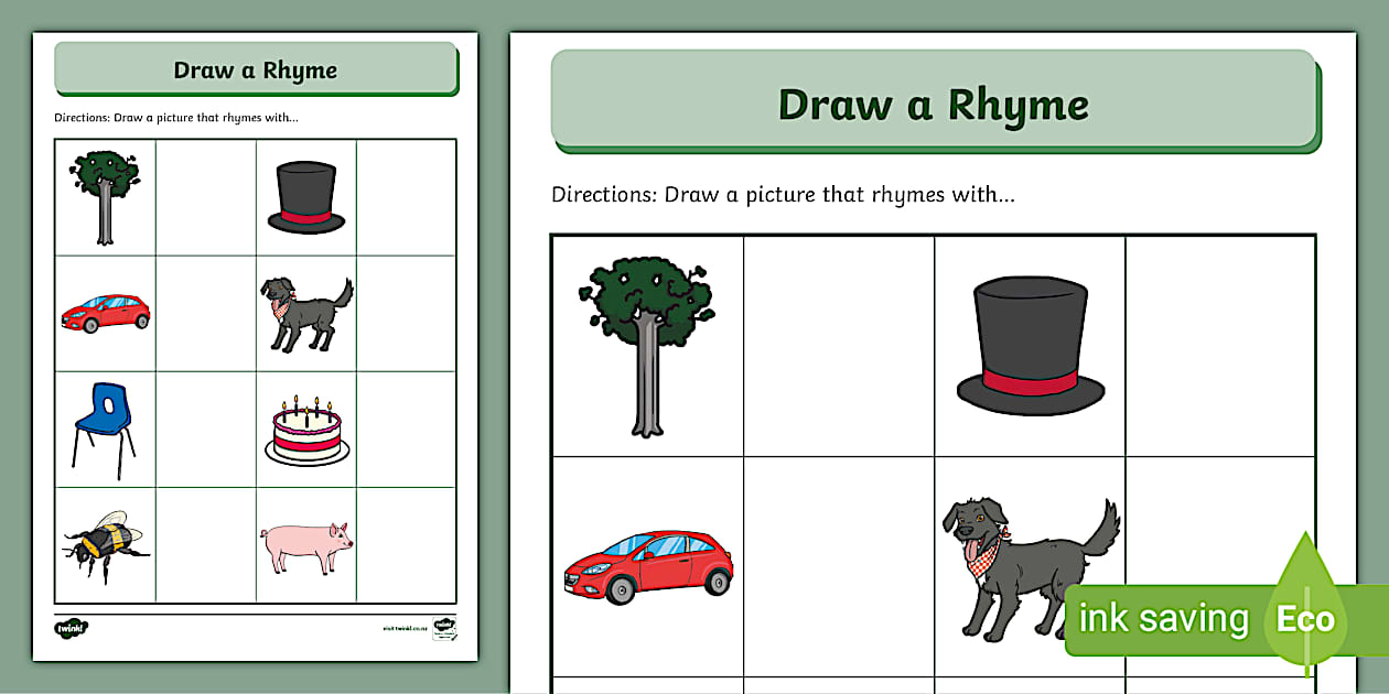 Draw a Rhyme (teacher made) - Twinkl