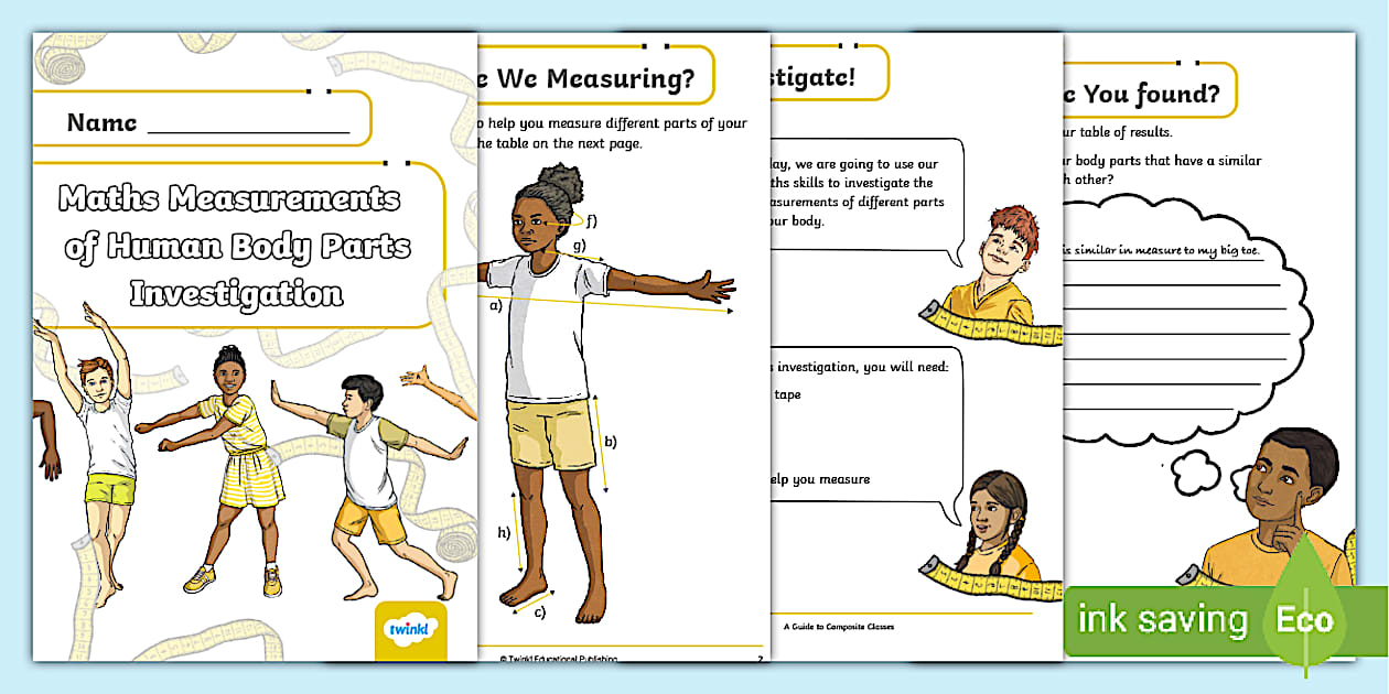 👉 KS2 Maths Human Body Parts Measurement Investigation Booklet