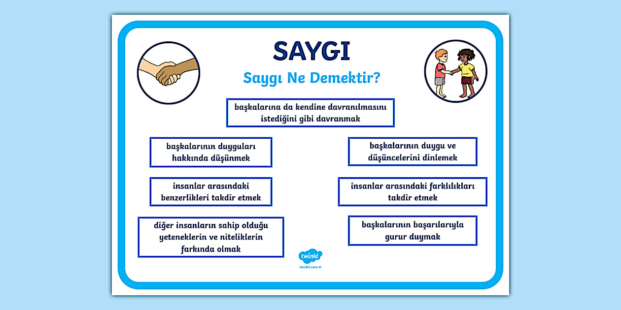 Saygı Ne Demektir? | Poster (teacher made) - Twinkl