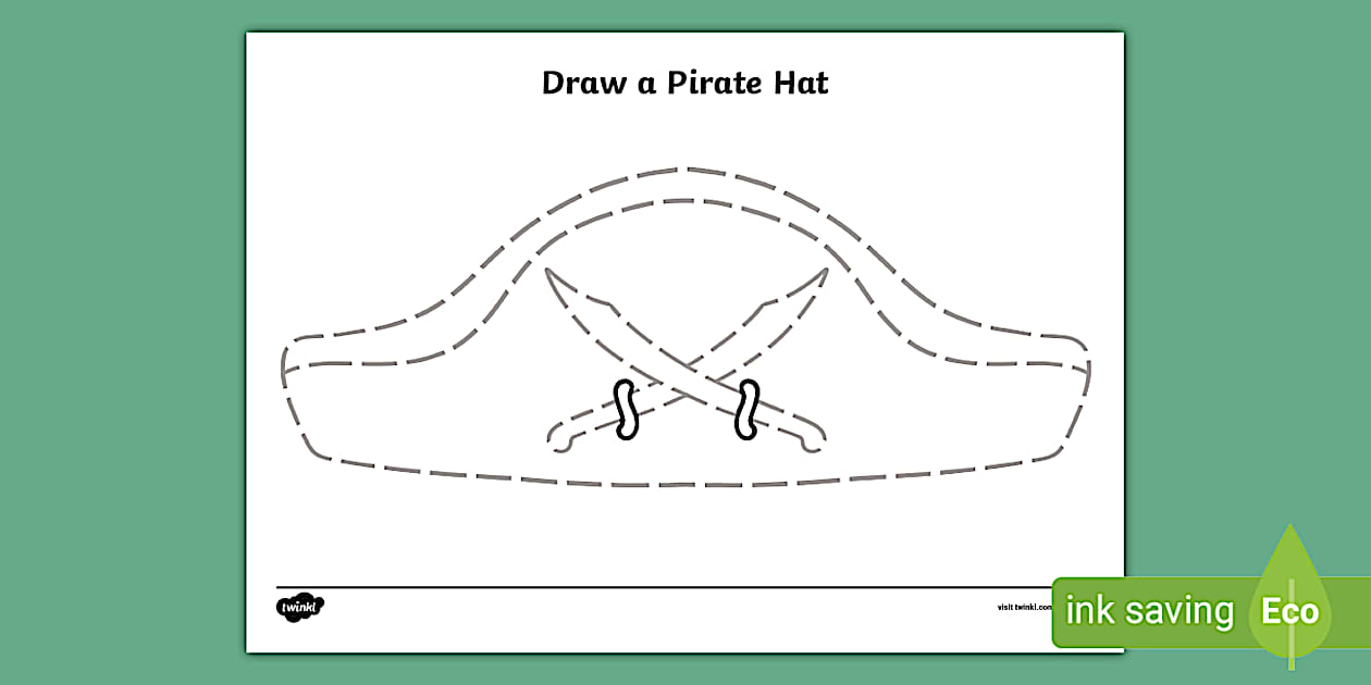 EYFS Draw a Pirate Hat Pencil Control Activity | Twinkl