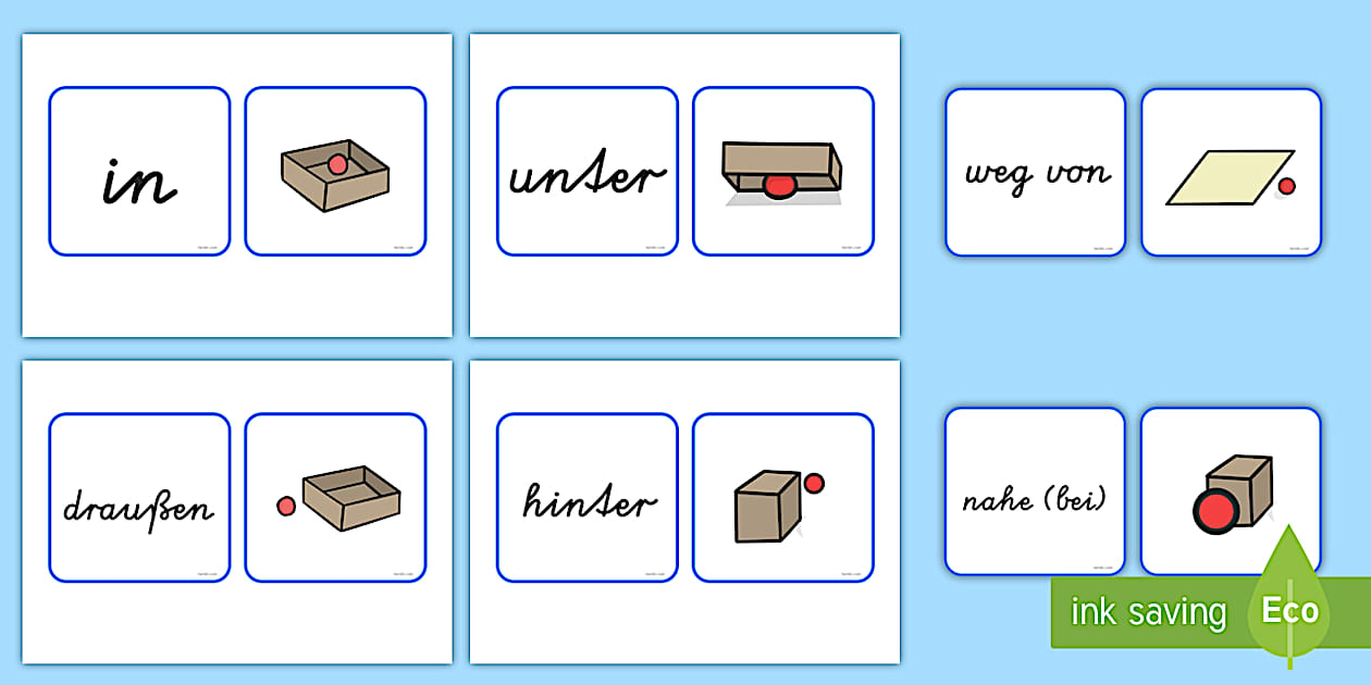 Positionen Ausdrücke Memory Karten (teacher made) - Twinkl