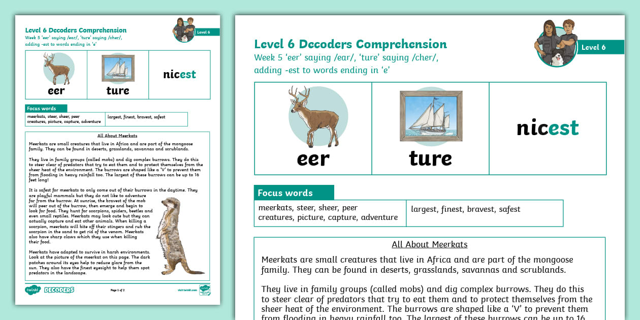 Twinkl Phonics KS2 Decoders Level 6 Week 5 Comprehension