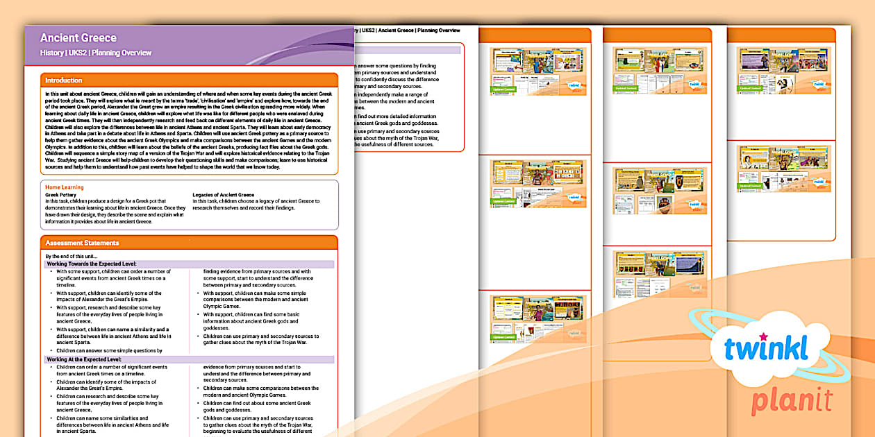 Editable History: Ancient Greece UKS2 Planning Overview