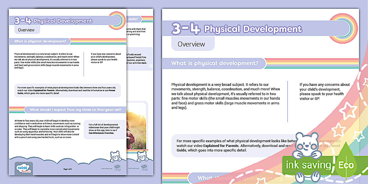 3-4 Years Physical Development Twinkl Tots Overview - Twinkl