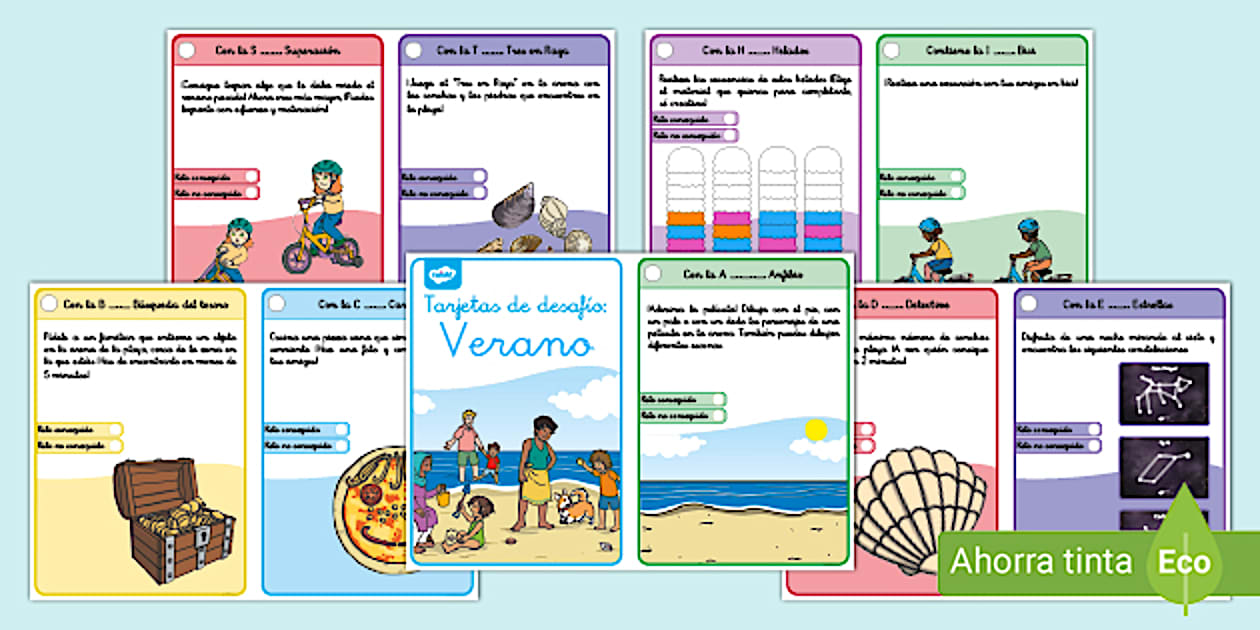 Tarjetas de desafío: El verano (teacher made) - Twinkl