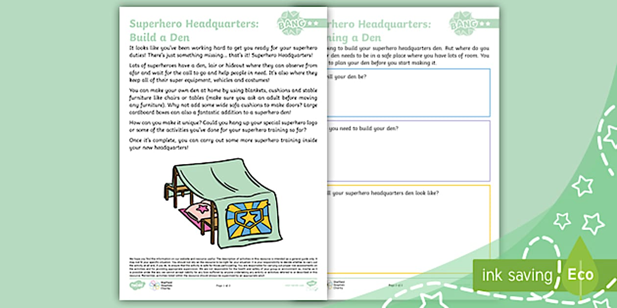 Superhero Headquarters: Den Building Activities - Twinkl