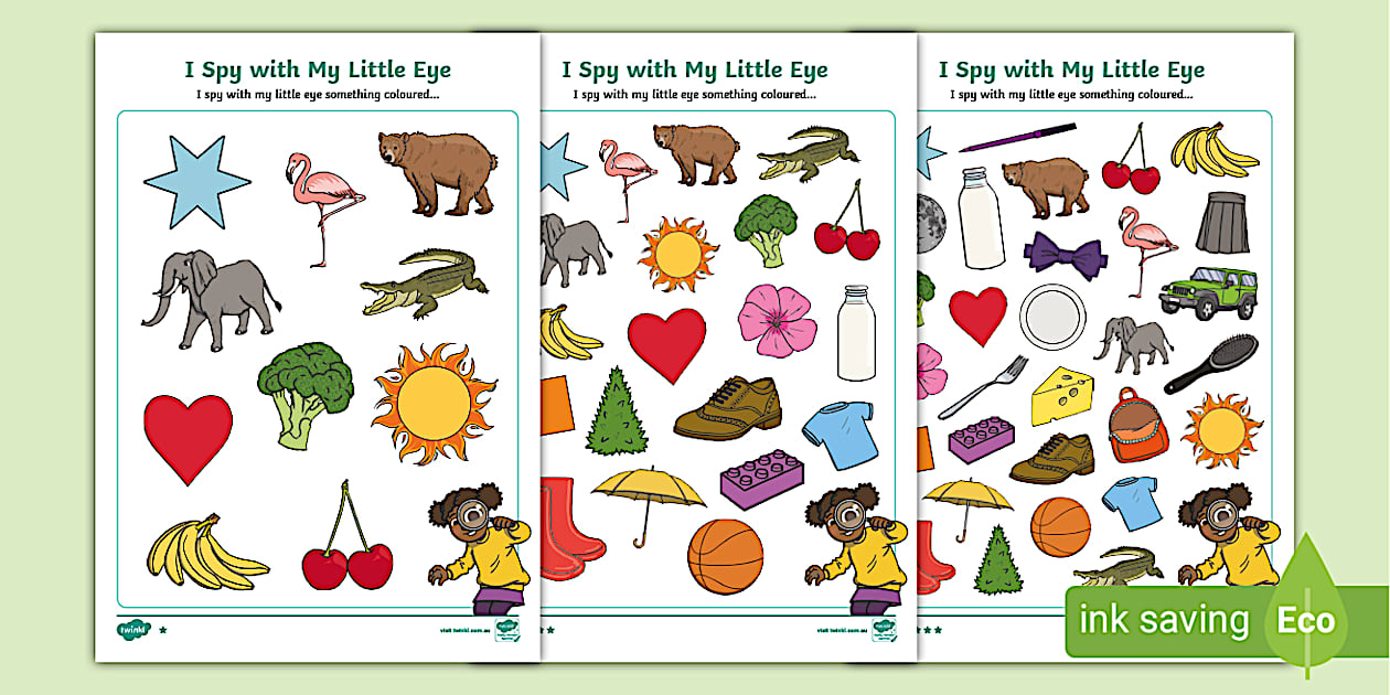 I Spy a Colour Activity Sheets - Twinkl