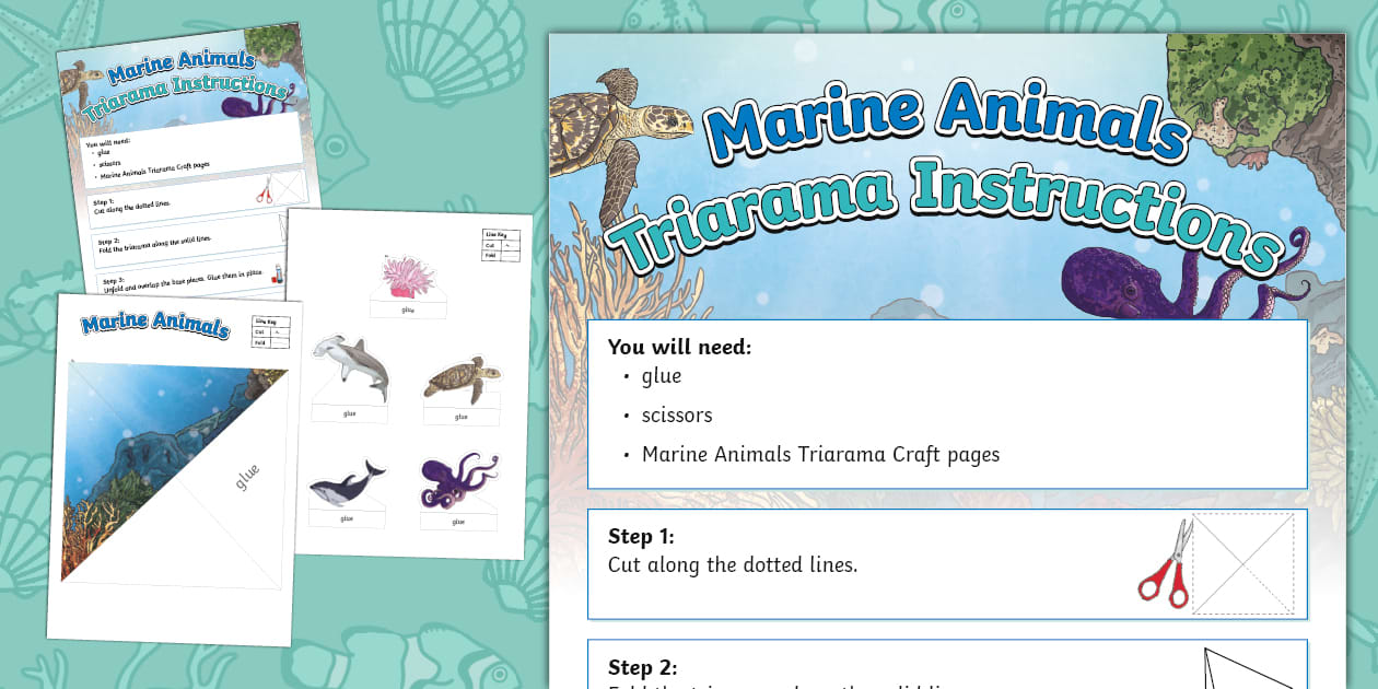 Marine Animals Triarama Craft - Twinkl Art (Teacher-Made)
