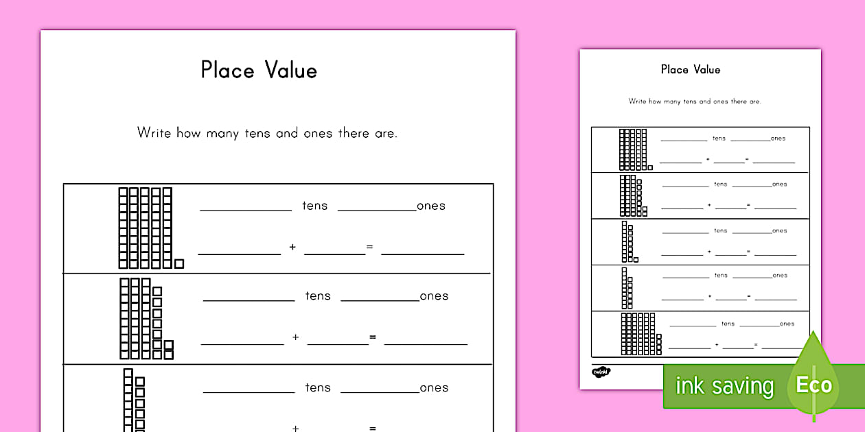 Place Value Worksheet / Worksheet (Teacher-Made) - Twinkl