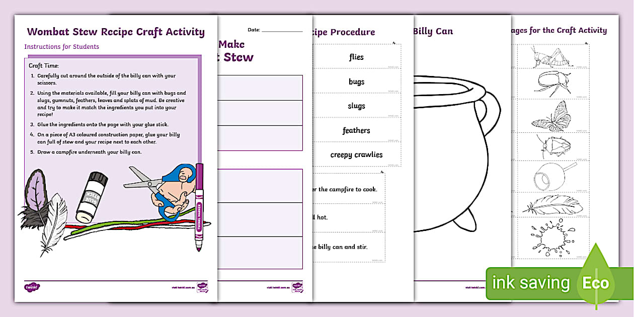 Wombat Stew Recipe Activity | F-2 Primary Resources