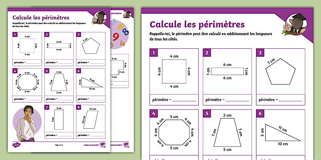 Calcule les périmètres (Teacher-Made) - Twinkl