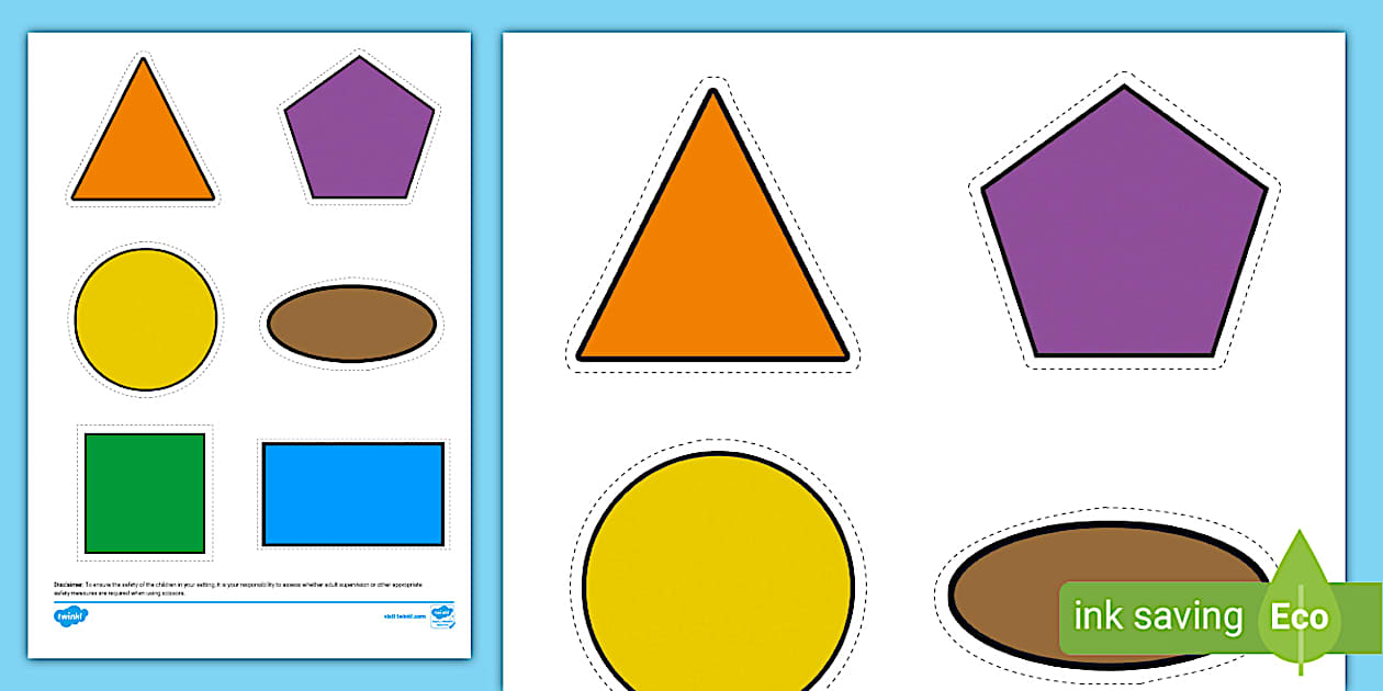 👉 Shapes to Print Cut-Outs (professor feito) - Twinkl