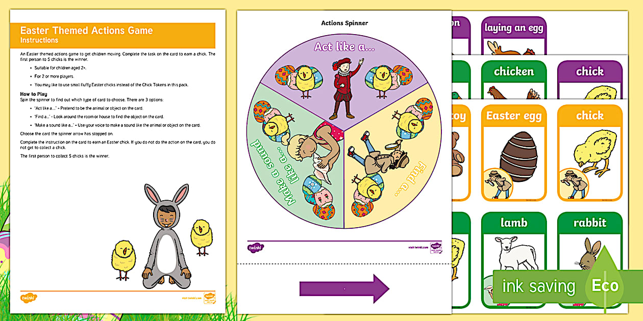 Easter-Themed Act, Sound and Find Game (teacher made)