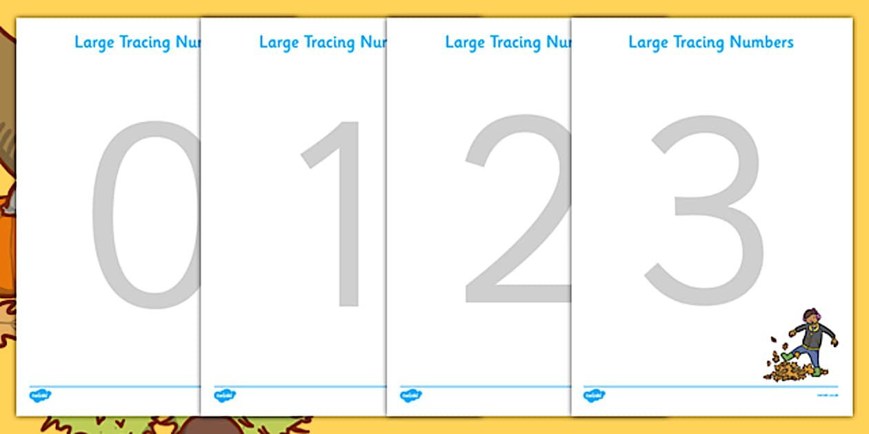 Autumn Themed Large Tracing Numbers (teacher made) - Twinkl