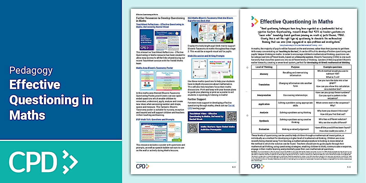 Effective Questioning in Maths (teacher made) - Twinkl