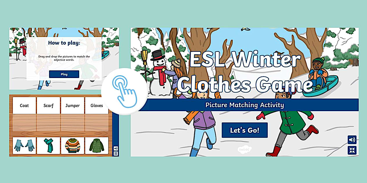 ESL Winter Clothes Matching Game [Kids, A1] (Teacher-Made)