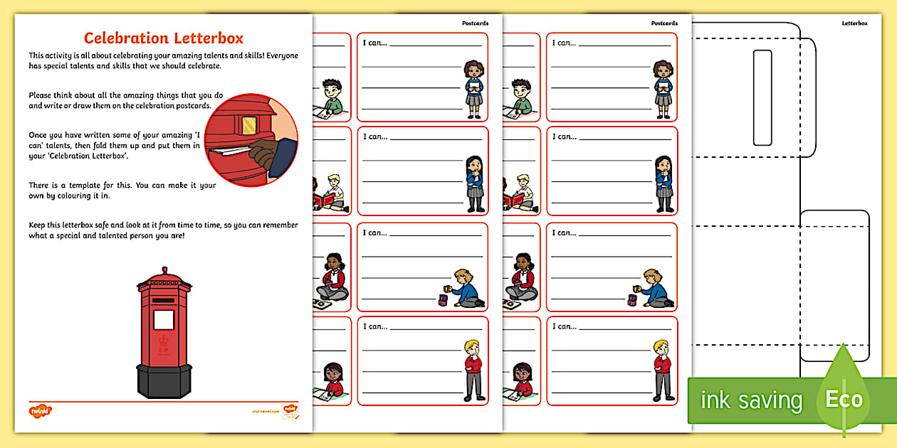 Celebration Letterbox Worksheet (Teacher-Made) - Twinkl