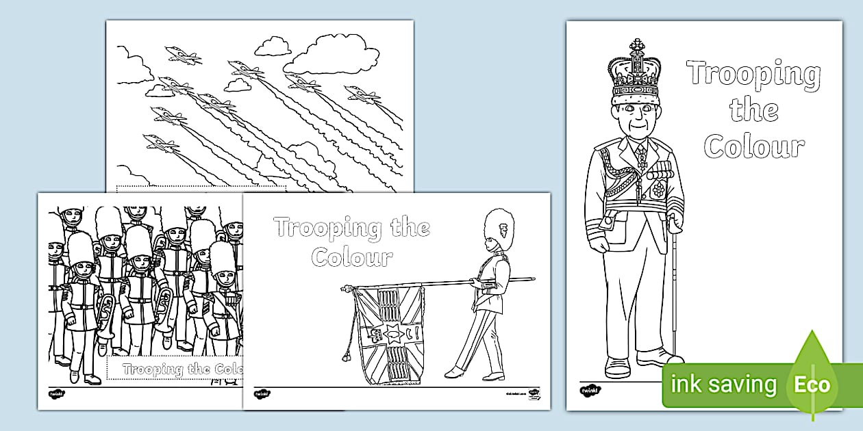 Trooping the Colour Colouring Pages (teacher made) - Twinkl