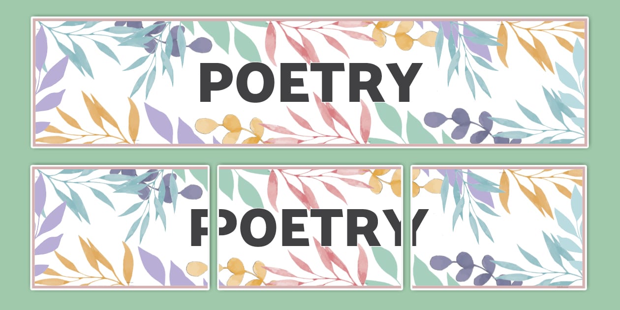 Colourful Botanical Themed Poetry Display Banner - Twinkl