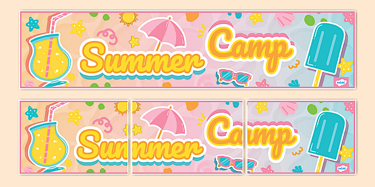 Summer Vibes Summer Camp Banner (Teacher-Made) - Twinkl