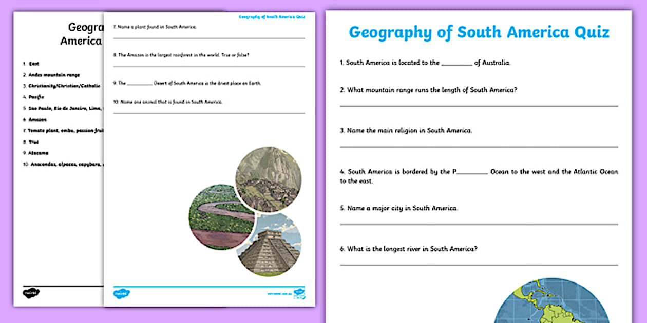 Crash Course Podcast Geography of South America Quiz