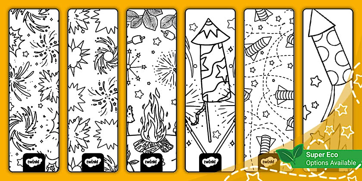 Firework-Themed Doodle Bookmarks | Download and Print