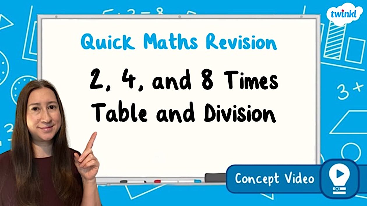 👉 2, 4, and 8 Times Table and Division | KS2 Maths Concept Video