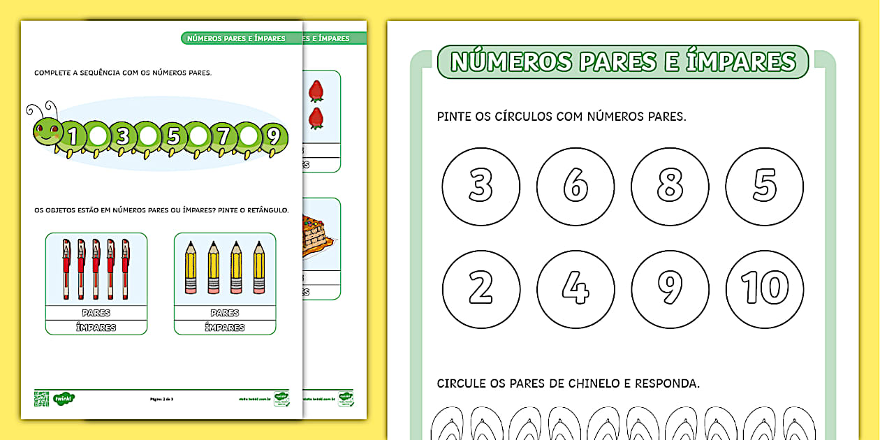 Números pares e ímpares para alunos com autismo - Twinkl