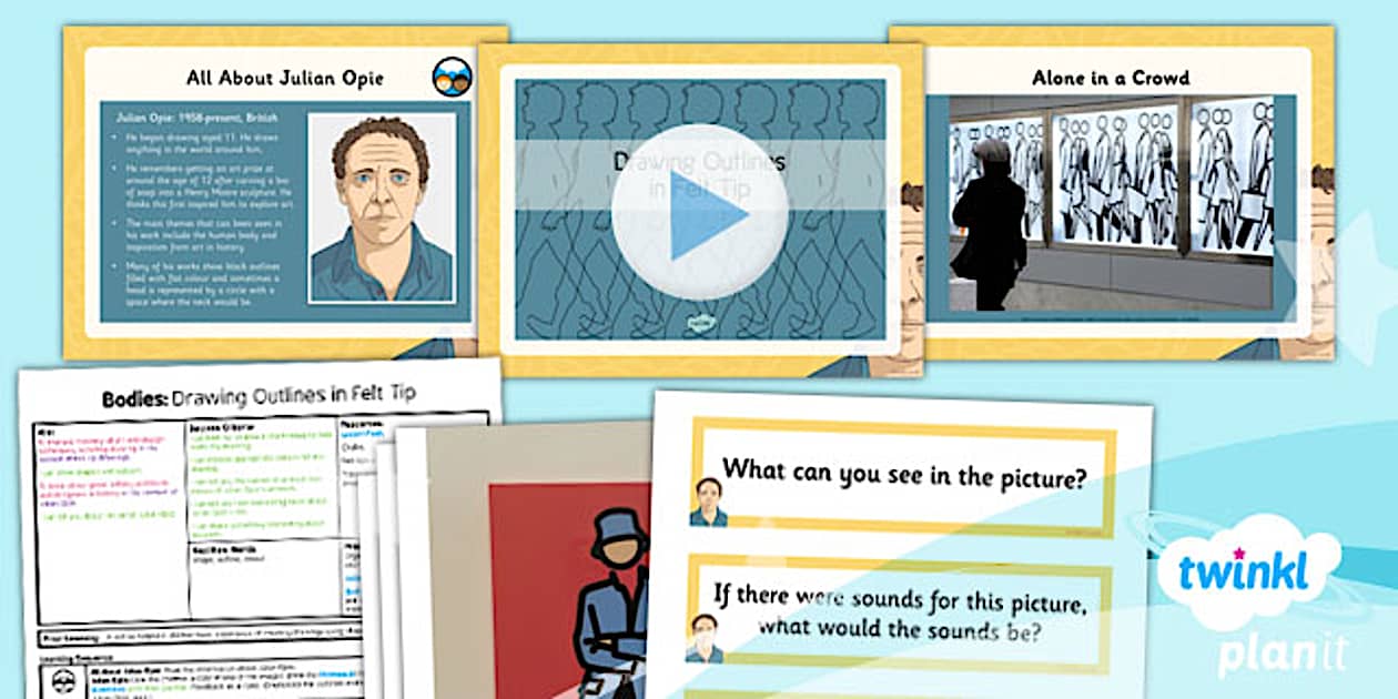 Julian Opie-Style Portrait LKS2 Art Lesson Pack 1 - Twinkl