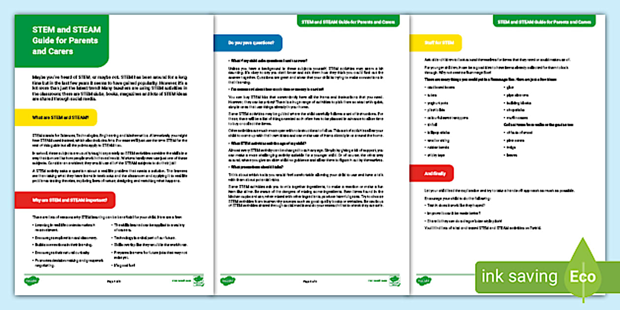 STEM and STEAM Guide for Parents (Teacher-Made) - Twinkl