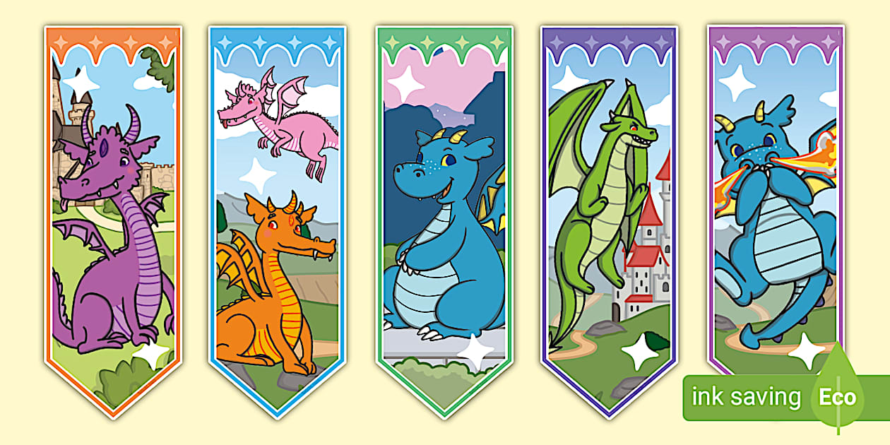 Dragon Bookmarks (teacher made) - Twinkl