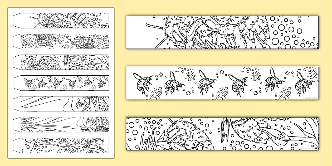 Mindfulness Bee Colouring Paper Chain (professor feito)