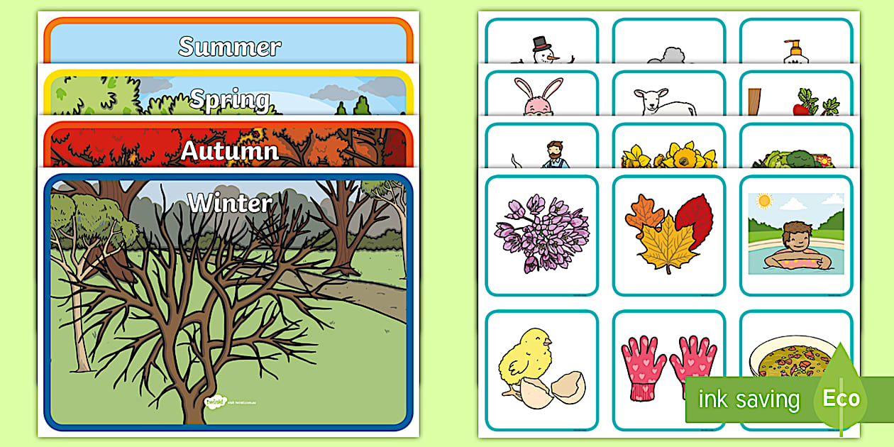 Seasons Sorting Activity (teacher made) - Twinkl